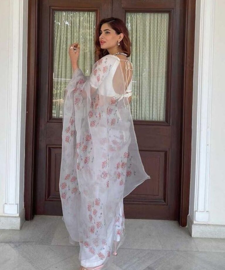 The Indian Roller Pure Silk Organza Light Teal Colour Saree - Kapardara ...