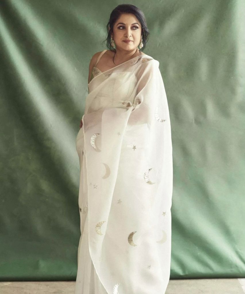 Moonlight Pure Silk Organza Pearl White Colour Saree - Kapardara ...