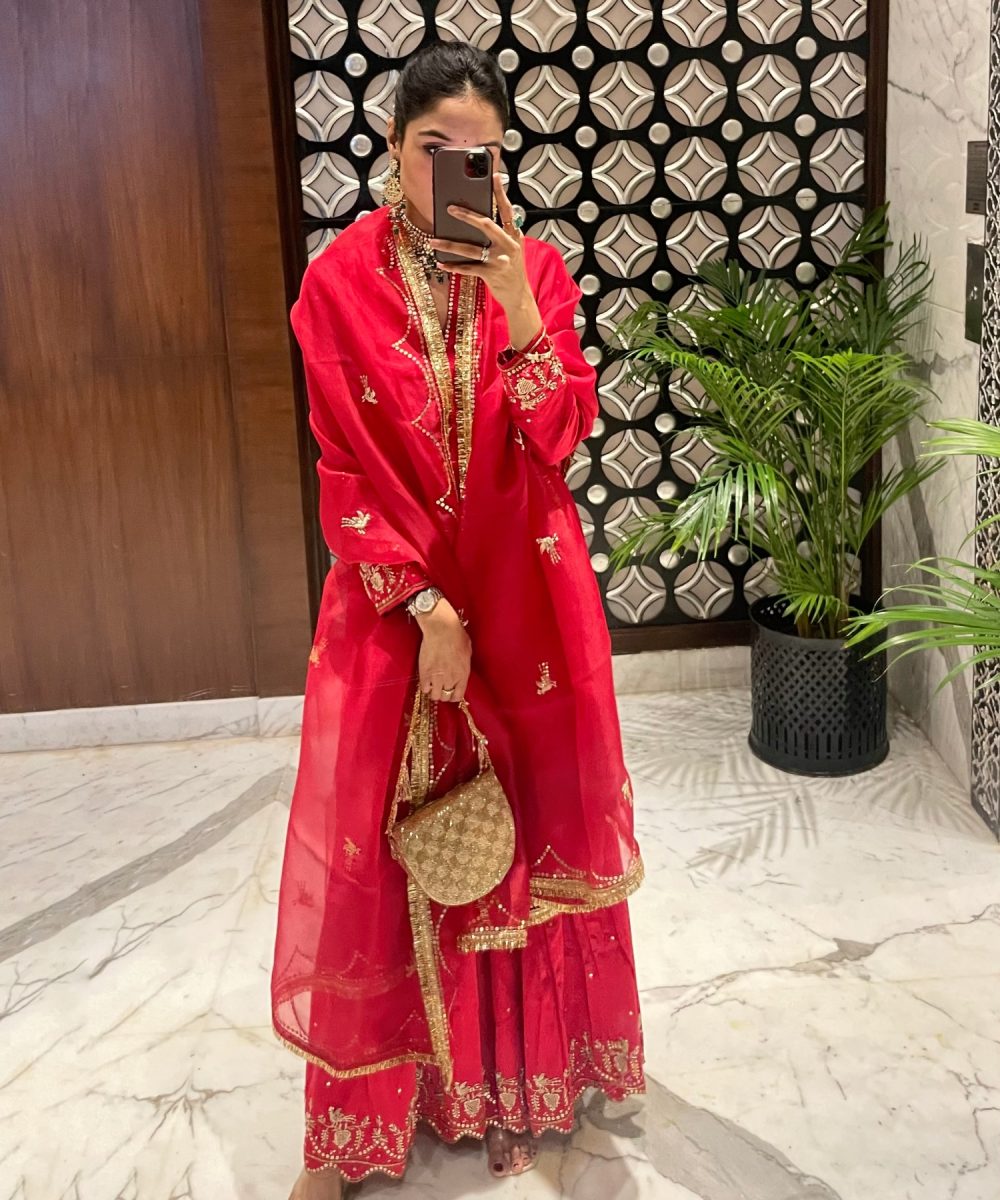 Ruby Heritage Heirloom Suit Set Ruby Red Colour - Kapardara- online store | Official Website ...