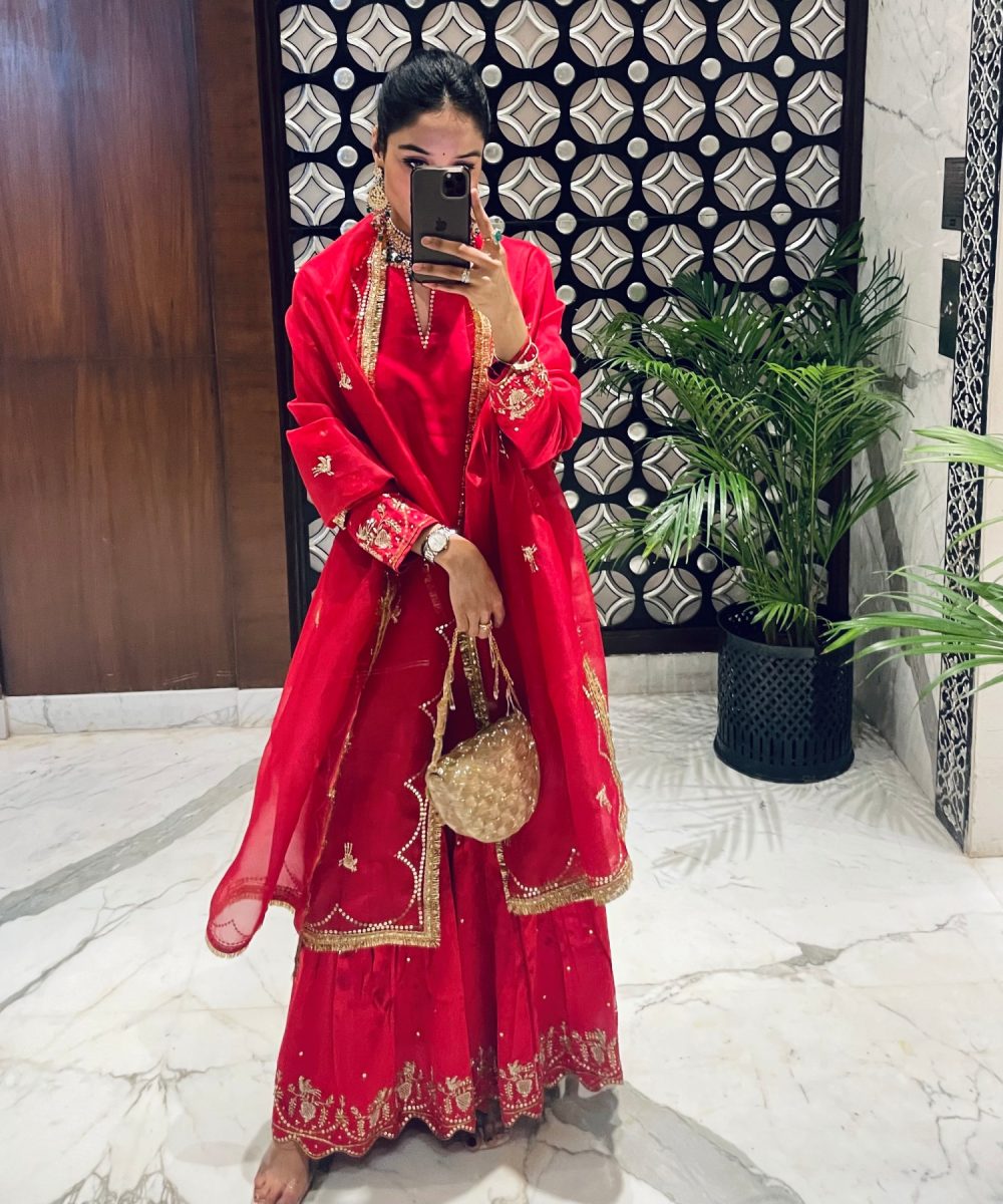 Ruby Heritage Heirloom Suit Set Ruby Red Colour - Kapardara- online ...